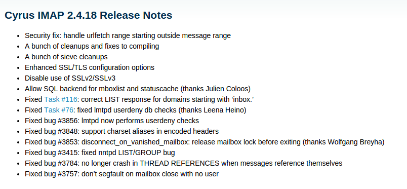Cyrus Imap: Lançado novo release para a versão 2.4 (2.4.18) – Pensando ...
